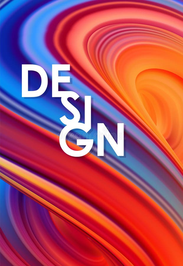 Vector Illustration: Blue and Red Colored Abstract Twisted Wavy Liquid ...