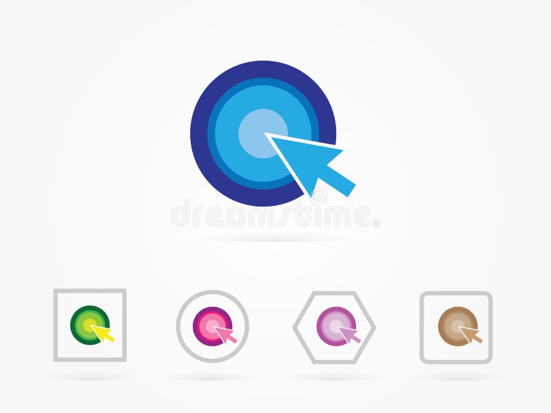 Vector Illustration Blue Target and Cursor Icon Stock Vector ...