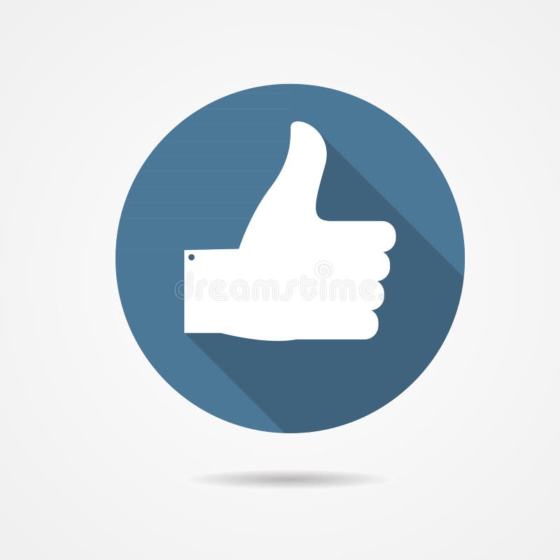 Vector Illustration of Blue Thumb Up Icon with Stock Vector ...