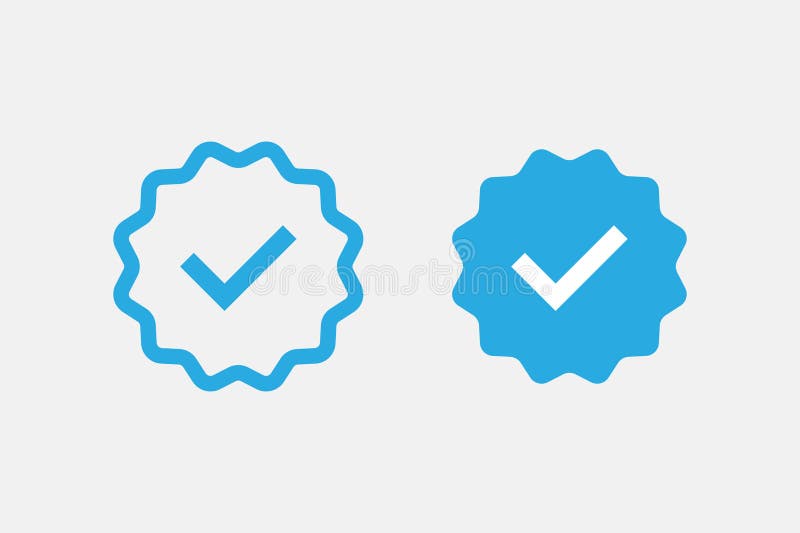 Vector Illustration of Blue Tick Icon on Grey Background Stock Vector ...