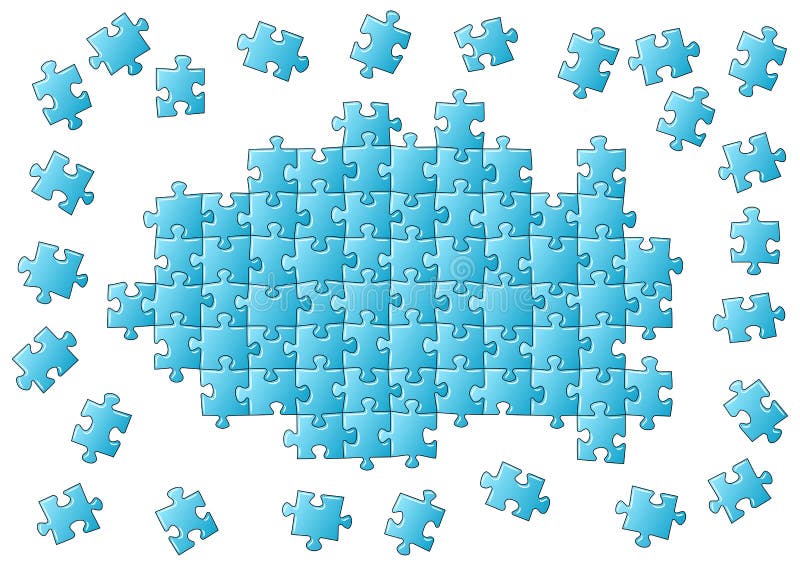 Unfinished puzzle mockup stock illustration. Illustration of challenge ...