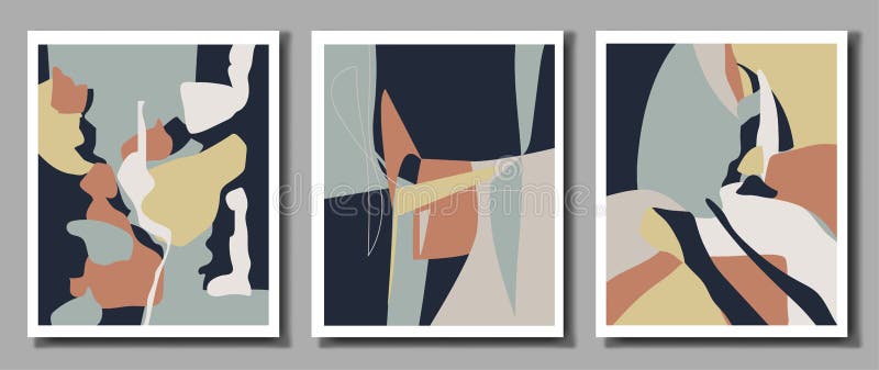 Vector Illustration. Boho Style. a Set of Abstract Posters Stock Vector ...
