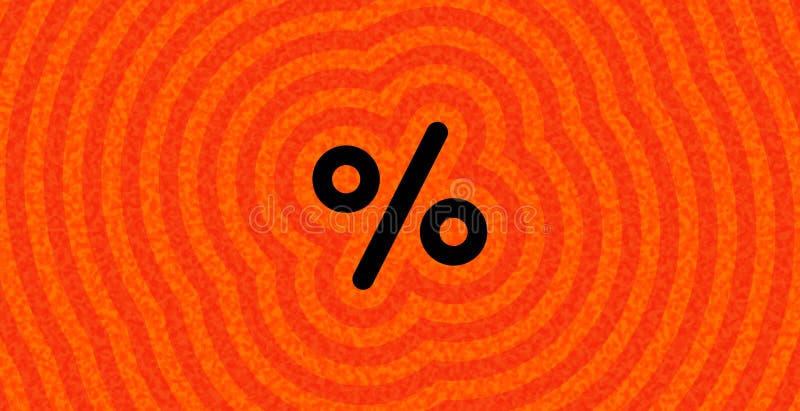 Black Percent Sign on Orange Waves Stock Illustration - Illustration of ...
