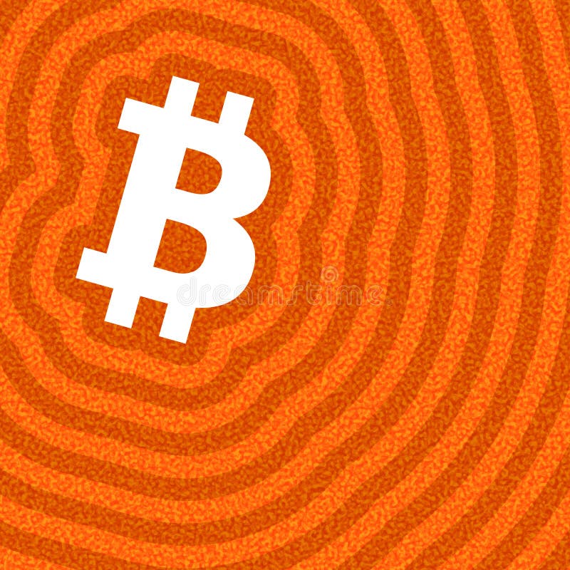 Tilted Bitcoin Symbol in Orange Ripples Stock Illustration ...