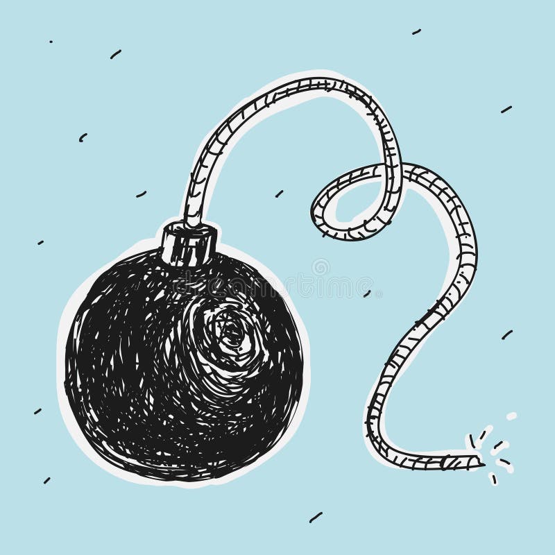 Vector Illustration Bomb Wick Stock Vector - Illustration of shells ...