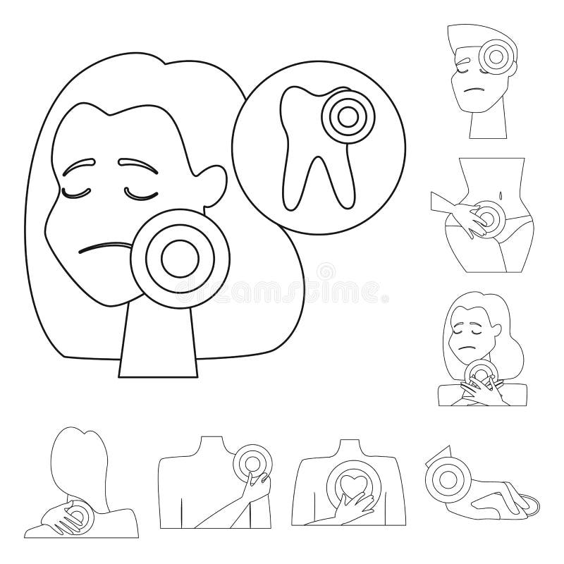 Vector Design of Bone and Inflammation Sign. Set of Bone and Wound ...