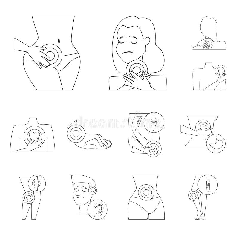 Vector Design of Bone and Inflammation Symbol. Set of Bone and Wound ...