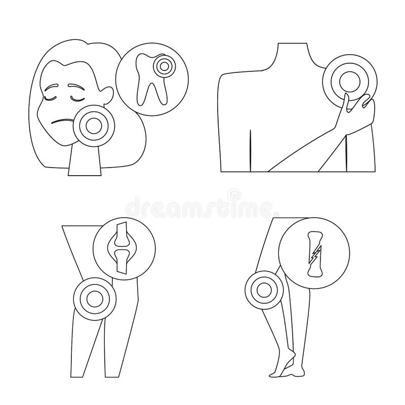 Vector Design of Bone and Inflammation Icon. Set of Bone and Wound ...