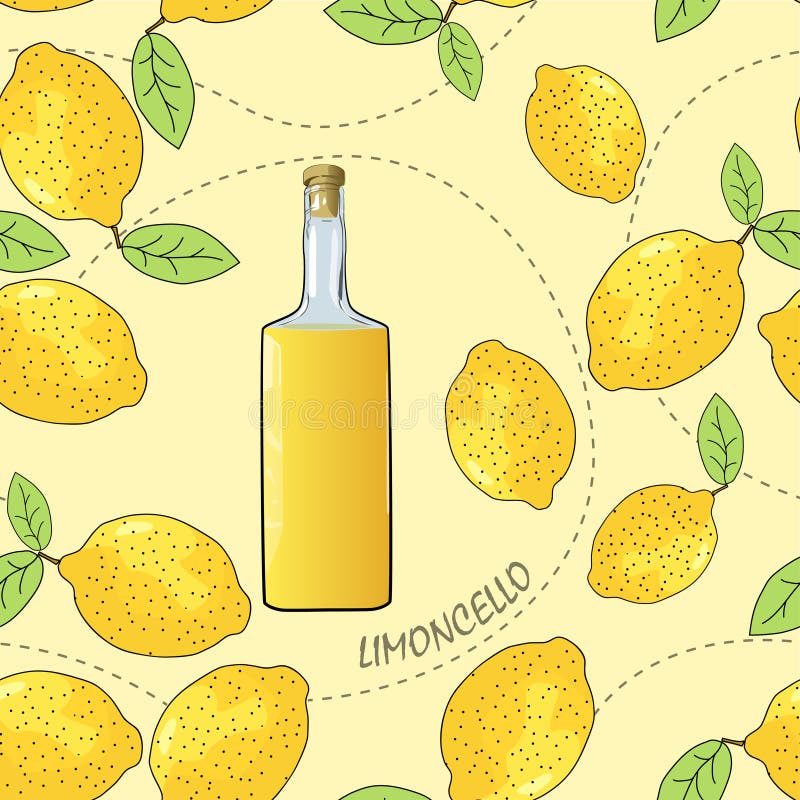 Limoncello theme stock vector. Illustration of bottle - 99817517