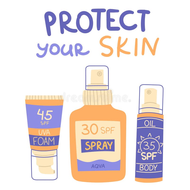 Vector Illustration of a Bottle of SPF Cosmetics with an Inscription ...