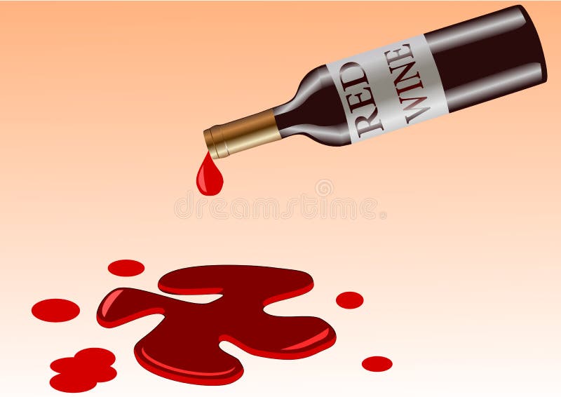 Vector Illustration Of Bottle That Spill Red Wine Picture. Image: 13689089