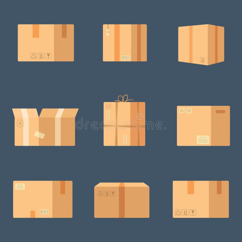 Boxes Ready To Ship, Vector Illustration of an Order from the Internet ...