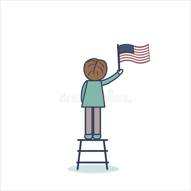 Child Raising Flag Stock Illustrations – 34 Child Raising Flag Stock ...