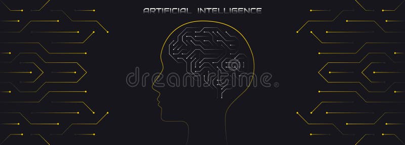 Vector Illustration of a Brain in the Form of a Computer Microcircuit ...