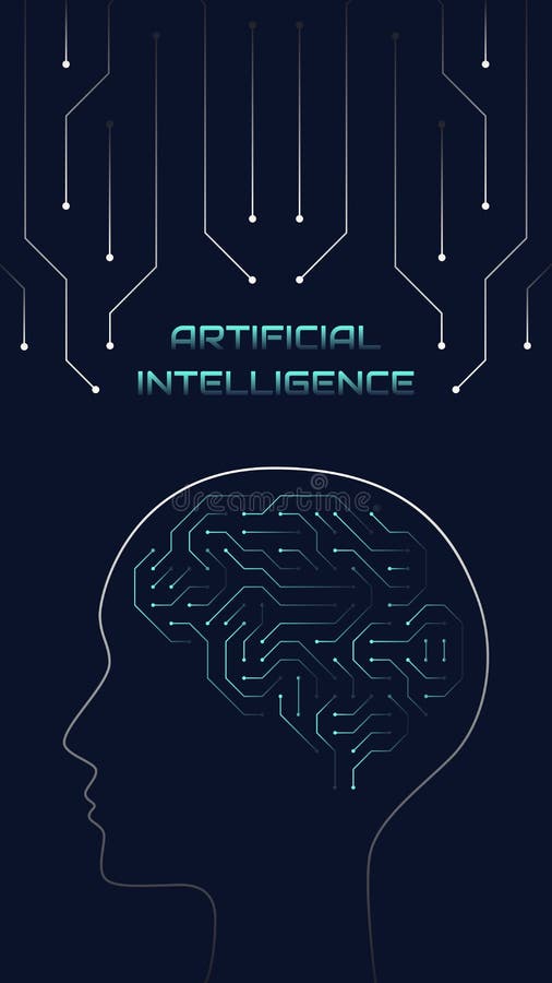 Vector Illustration of a Brain in the Form of a Computer Microcircuit ...