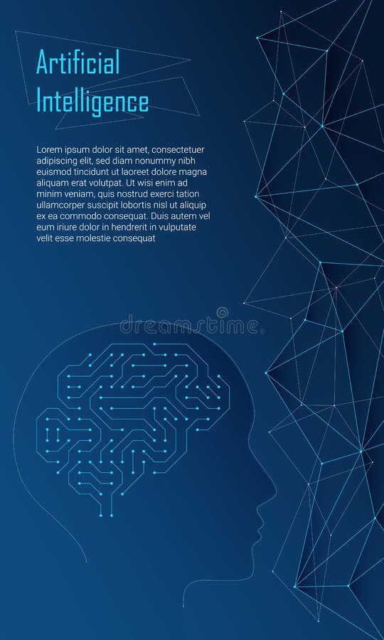 Vector Illustration of a Brain in the Form of a Computer Microcircuit ...