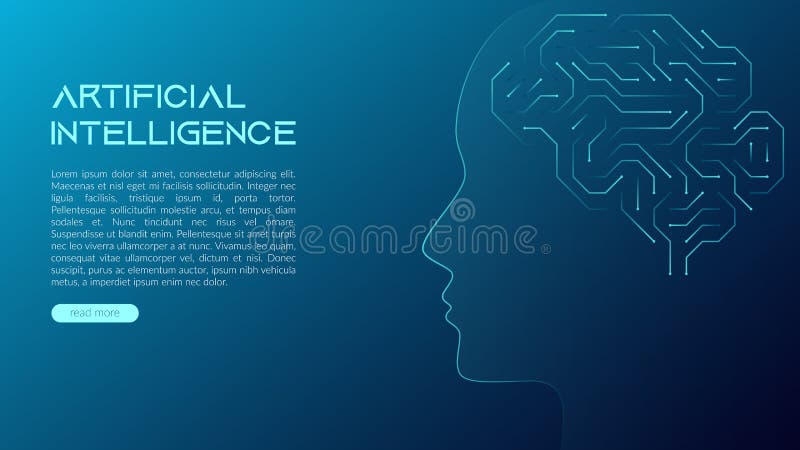 Vector Illustration of a Brain in the Form of a Computer Microcircuit ...