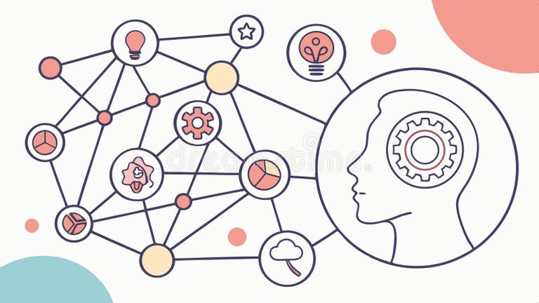 Brain with Connected Nodes, Network Thinking Concept Vector Design ...