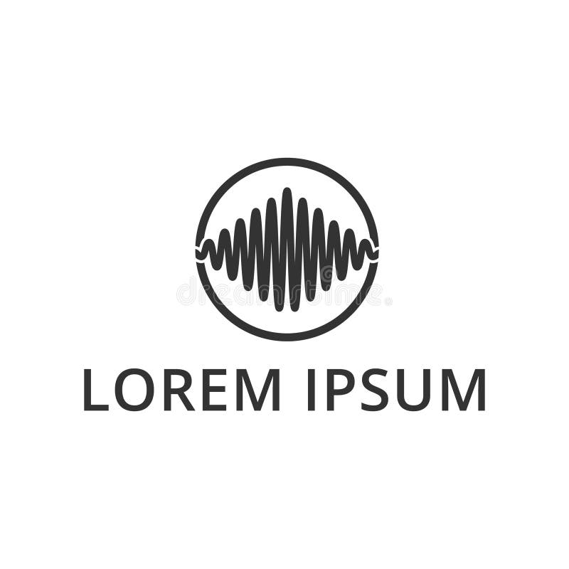 Vector Illustration Brain Waves and Circle Icon Logo Design Stock ...