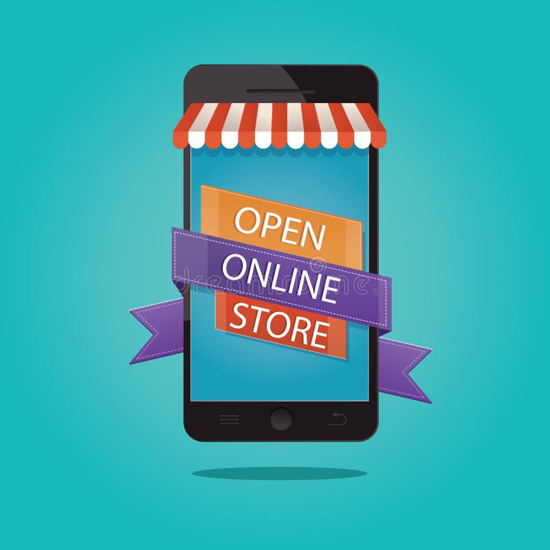 Vector Illustration of Brand New Store, Grand Opening Stock ...