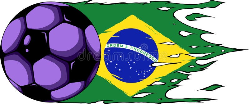 Vector Illustration of Brazil Flag with Soccer Ball Stock Vector ...