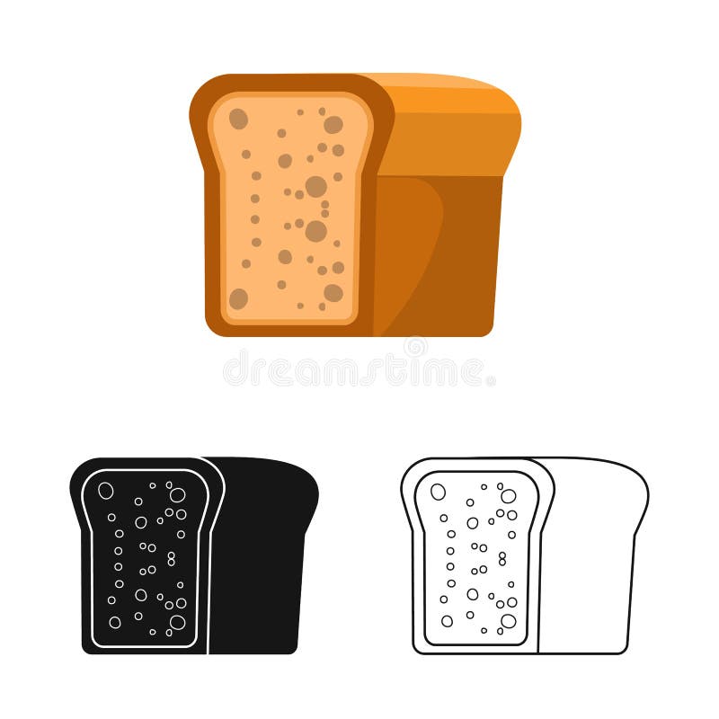 Vector Illustration of Bread and Loaf Logo. Set of Bread and Bun Stock ...