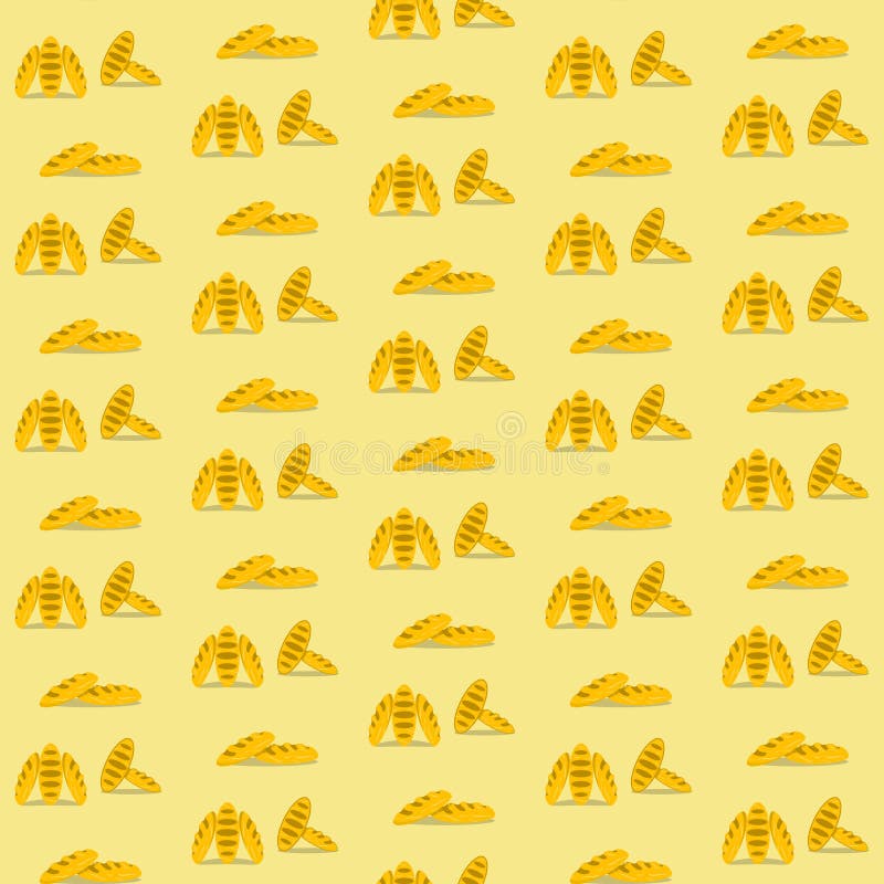 Vector Illustration of Bread Set Style Yellow Pattern Stock Vector ...