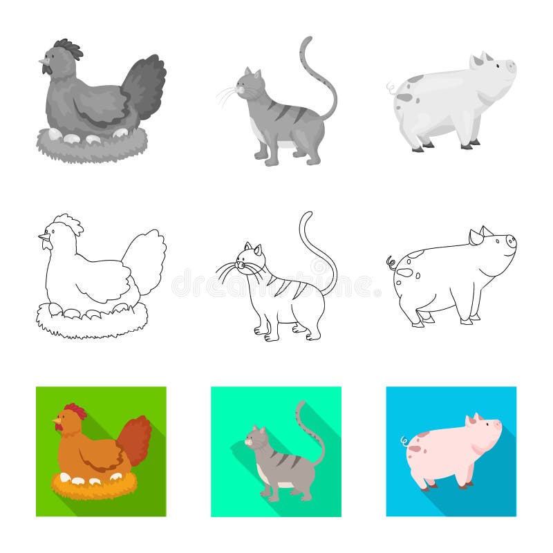 Vector Design of Breeding and Kitchen Icon. Set of Breeding and Organic ...