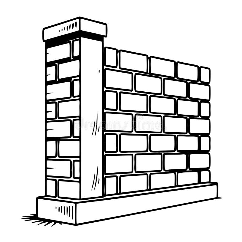 Vector Illustration of Brick Wall Structure for Construction Projects ...