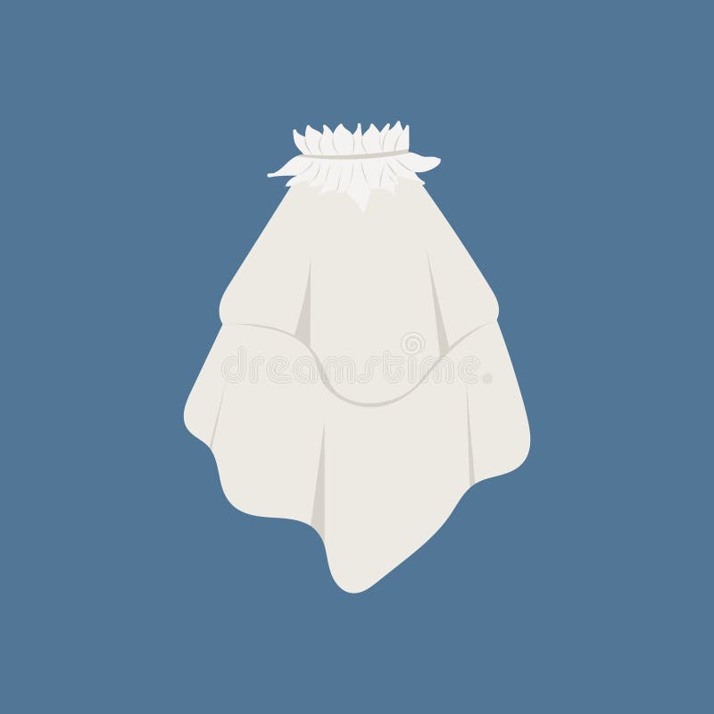 Vector Illustration of Bridal Veil on Blue Background Stock Vector ...