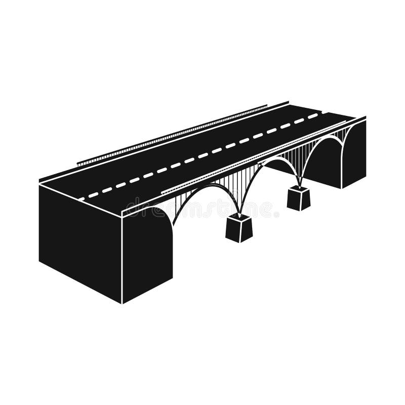 Vector Design of Bridge and Mounted Sign. Set of Bridge and River Stock ...