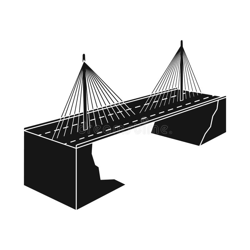 Vector Illustration of Bridge and Mounted Symbol. Set of Bridge and ...