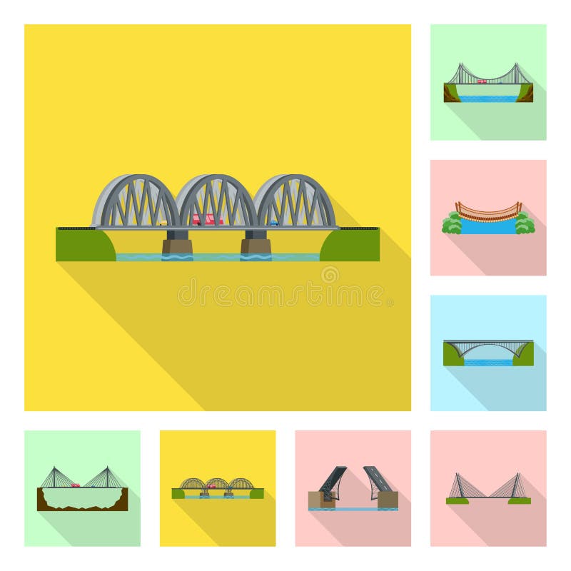 Vector Design of Bridgework and Bridge Sign. Collection of Bridgework ...