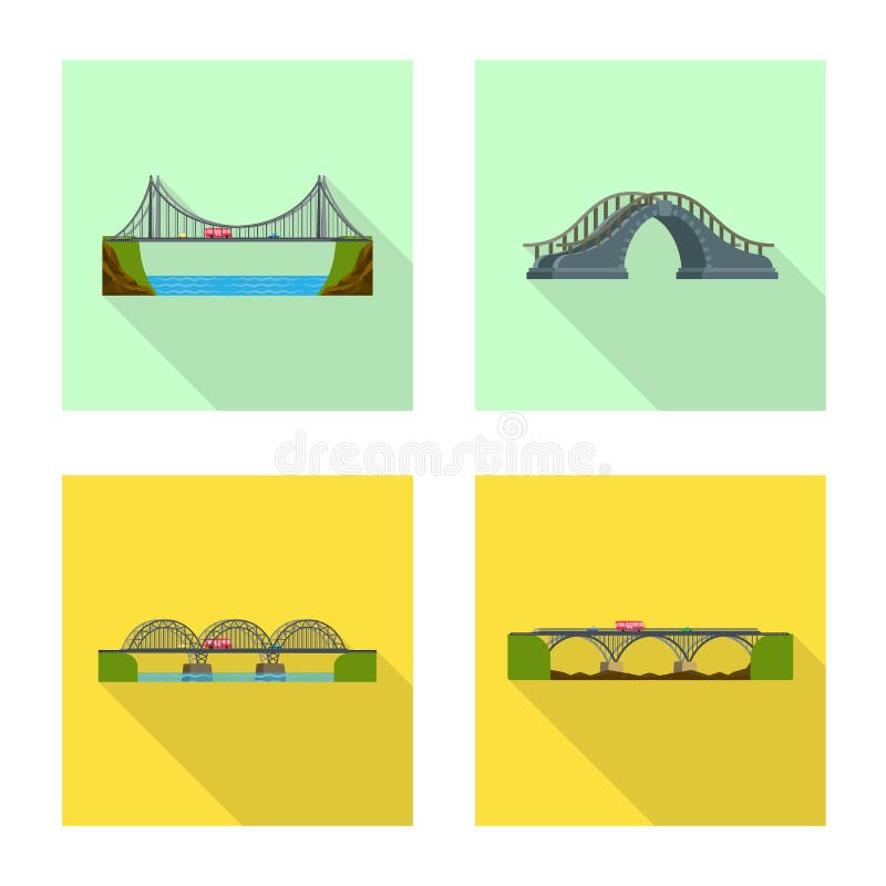 Vector Design of Bridgework and Bridge Sign. Collection of Bridgework ...
