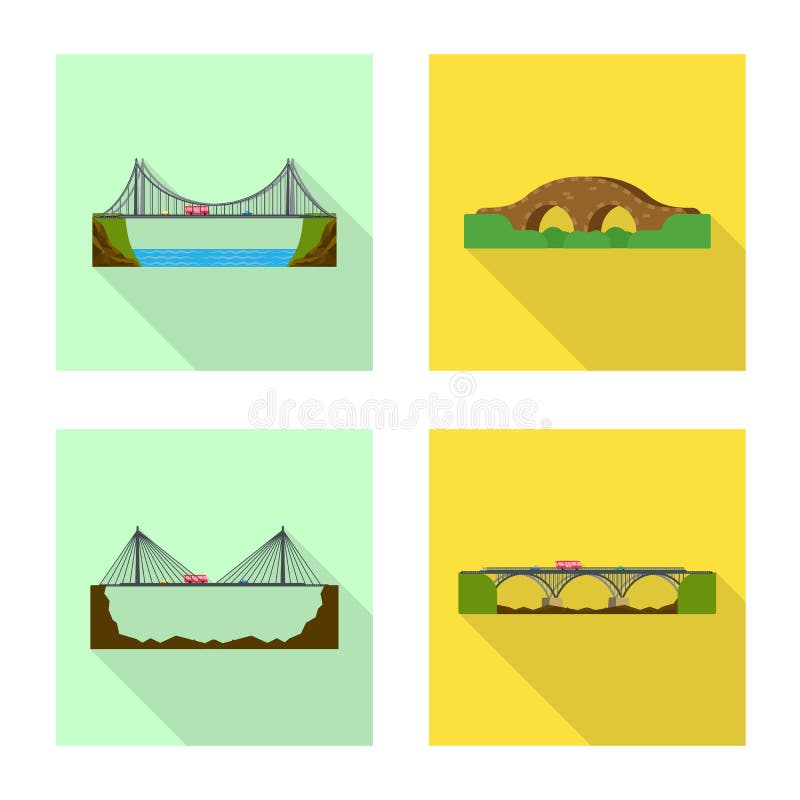 Vector Design of Bridgework and Bridge Symbol. Set of Bridgework and ...