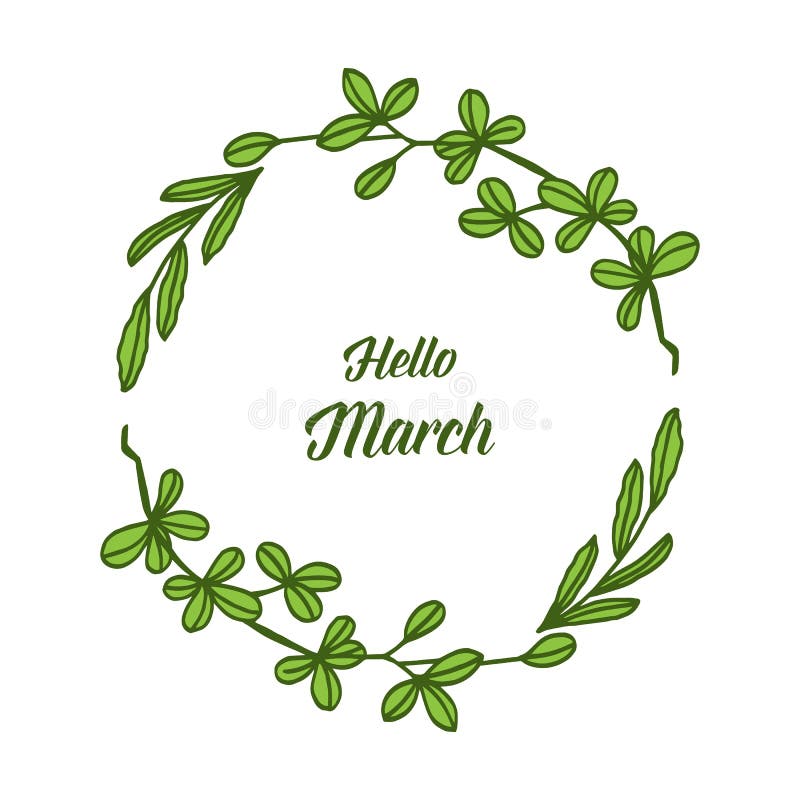 Vector Illustration Bright Flowers Frame for Invitation Hello March ...