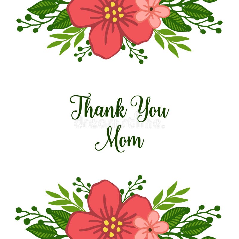 Vector Illustration Bright Leaf Floral Frame for Card Design Thank You ...