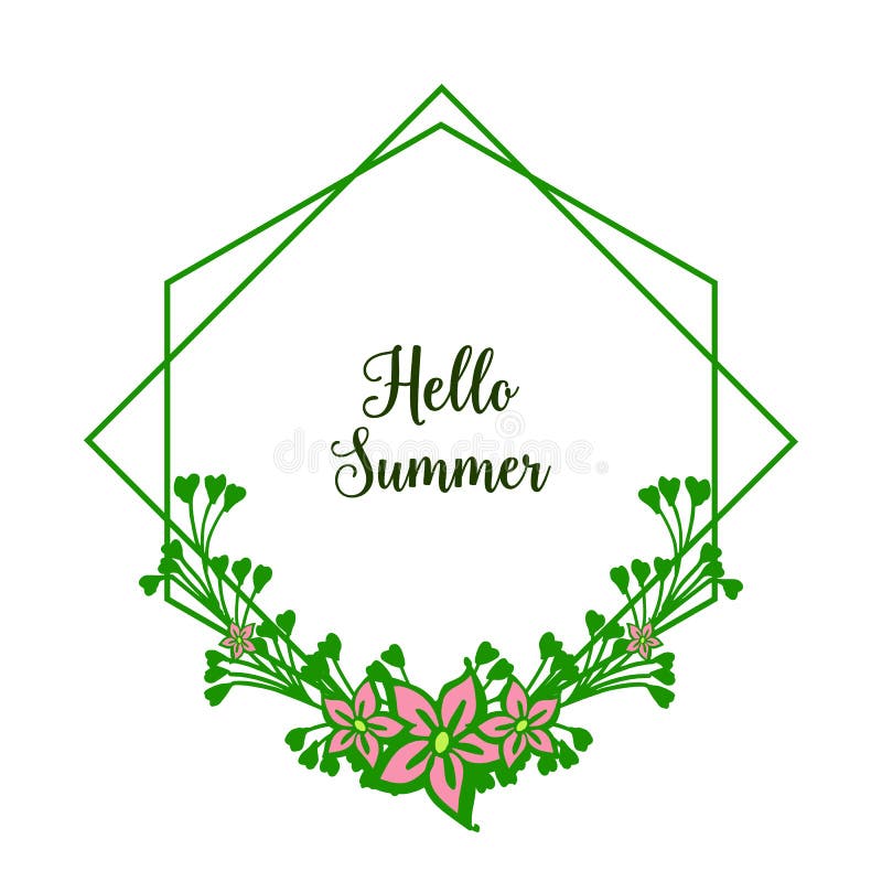 Vector Illustration Bright Pink Flower Frame for Decorative Hello ...