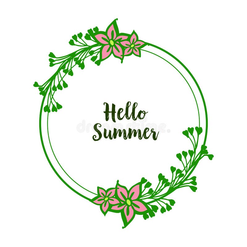 Vector Illustration Bright Pink Flower Frame for Decorative Hello ...
