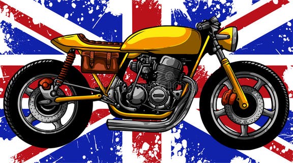 Vector Illustration of British Flag with Motorcycle Stock Vector ...