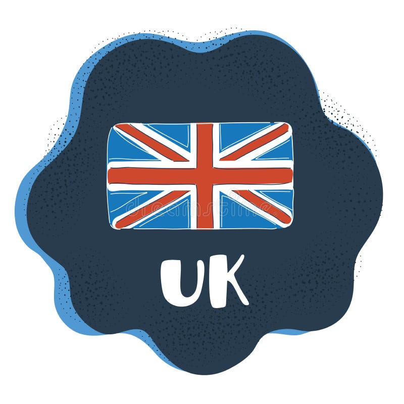 Vector Illustration of British UK Flag on Dark Stock Vector ...