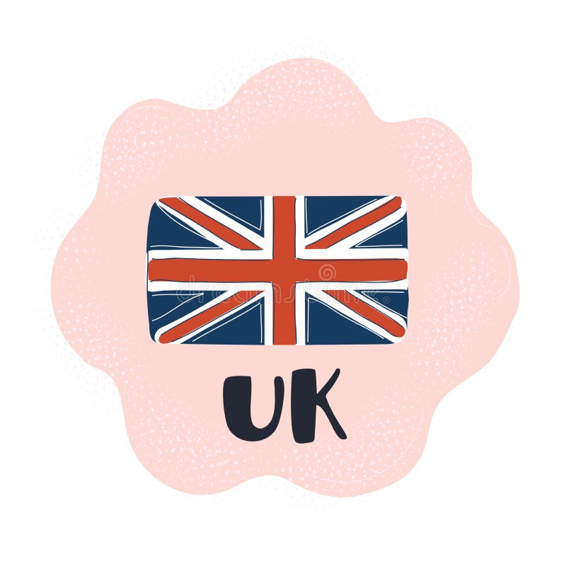 Vector Illustration of British UK Flag. Hand Drawn Object Stock Vector ...