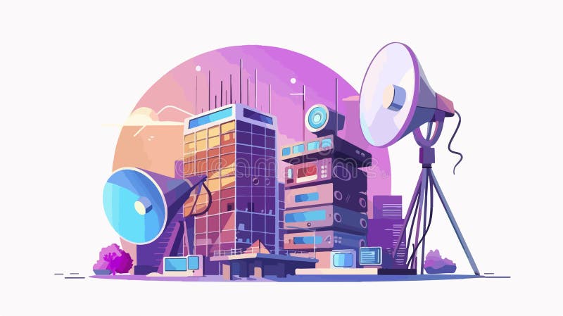 Broadcasting Service Abstract Vector Concept for Media Marketing ...