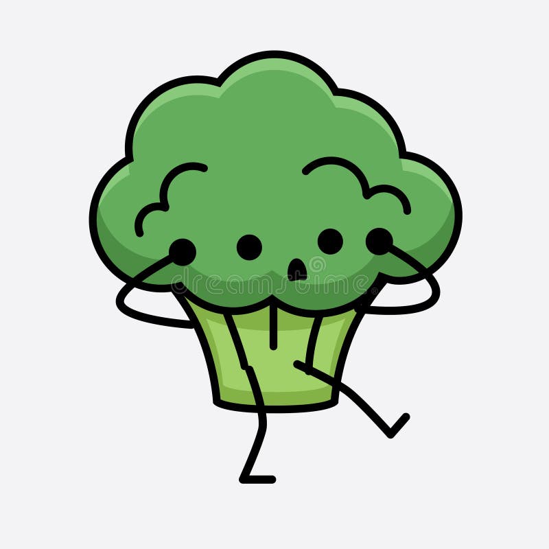 Vector Illustration of Broccoli Character Mascot Stock Vector ...