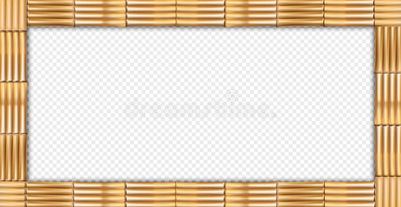 Rectangle Brown Bamboo Stems Wooden Border Frame Stock Vector ...