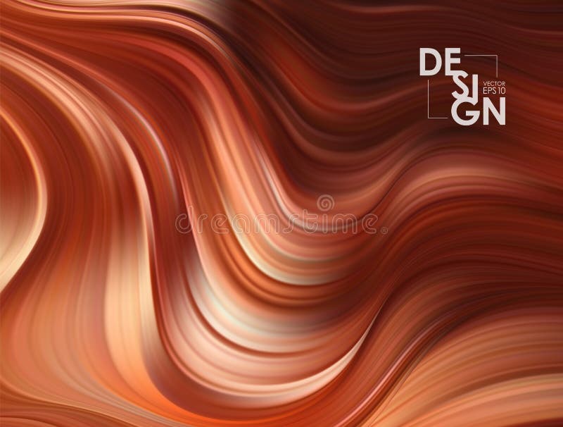 Vector Illustration: Brown Flow Background. Wave Chocolate Liquid Shape ...
