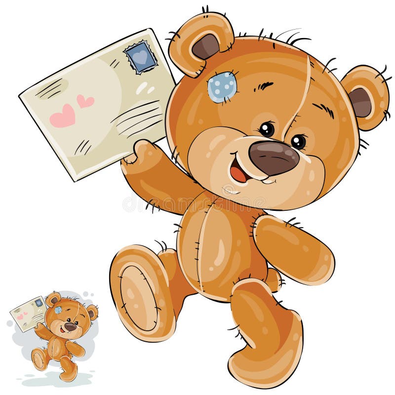 Teddy Bear Writing Love Letter Stock Illustrations – 49 Teddy Bear ...