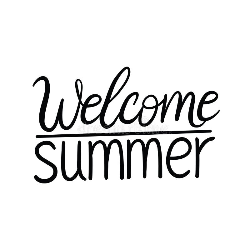 Summer Lettering Design Set - Hand Drawn Vector. Stock Vector ...