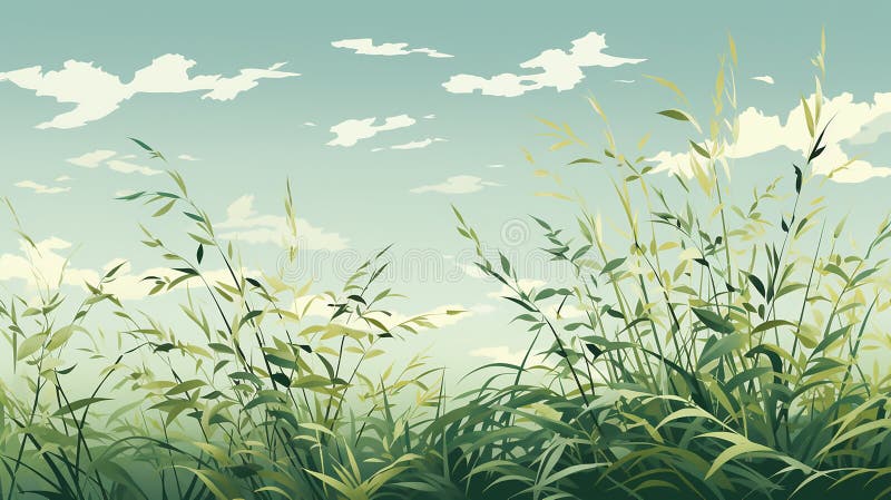 Vector Illustration of Brush Stroke Style Grass Stock Illustration ...
