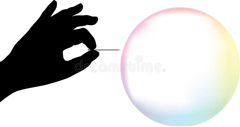 Bubble Explosion. Silhouette Hand Exploding a Soap Bubble Stock Vector ...